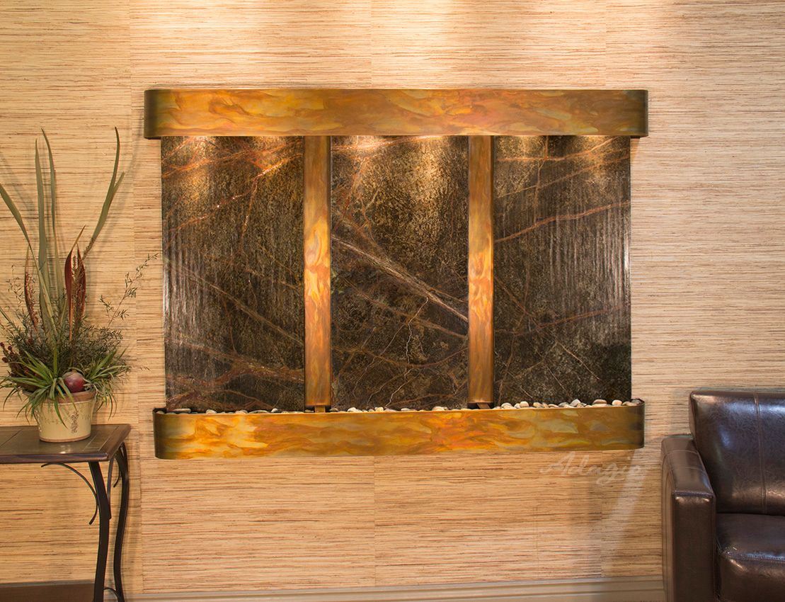 Olympus Falls - Round Rustic Copper Green Marble